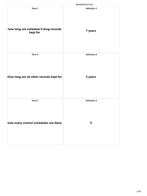 300 Printable Flash Cards Ptcb Exam Pdf Prescription Drugs Emulsion