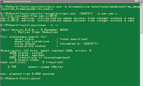17 Verification Of Deadlock Free Property In Spin Console Output Download Scientific Diagram