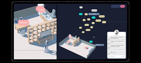 the map mode right the 3d map and 3d graph visualization left user