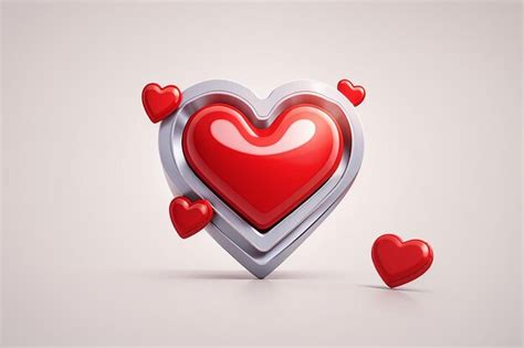 premium photo 3d vector icon message dialog button with red heart