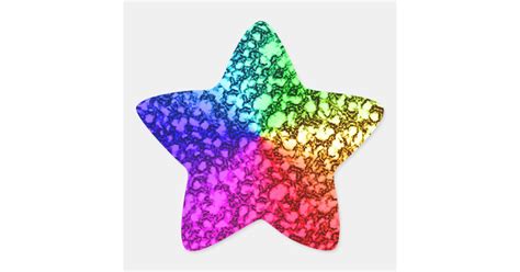 Rainbow Glitter Star Sticker Zazzle