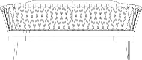1076mm Height Soft Sofa Rattan Made With Cotton Rear Elevation Dwg Drawing Thousands Of Free