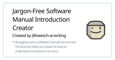 jargon free software manual introduction creator