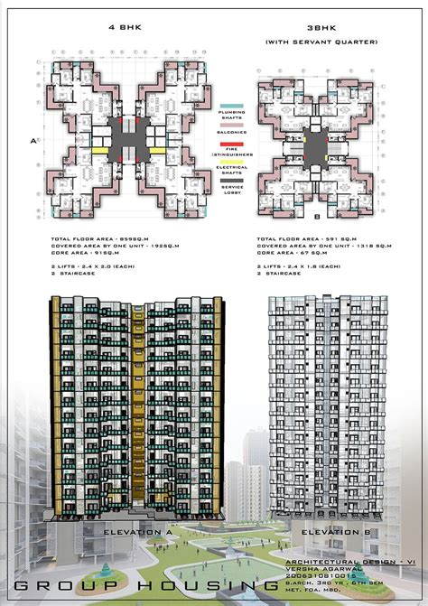 Group Housing Architecture Sheets In 2025 Building Design Plan Architecture Building Design