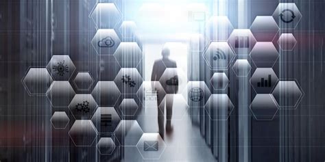 Premium Photo Information Communication Technology Concept Abstract Background With Icons And