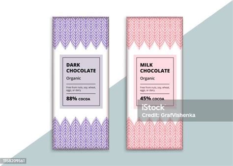 유기농 다크 및 밀크 초콜릿 바 디자인 크리에이티브 추상 Ch 초콜릿에 대한 스톡 벡터 아트 및 기타 이미지 초콜릿 포장
