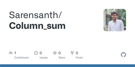 GitHub Sarensanth Column Sum