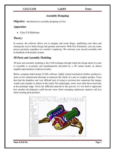 Creo Assembly Design Tutorial Pdf Computer Aided Design 3 D