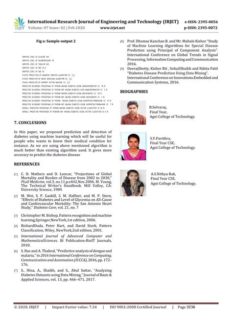 Irjet Prediction And Detection Of Diabetes Using Machine Learning
