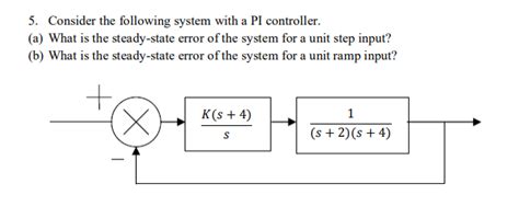Solved Consider The Following System With A PI Controller Chegg
