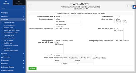 Apache Webserver Webmin