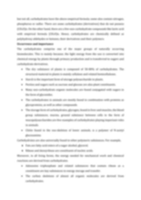 Solution 1 Carbohydrates Importance Classification Studypool