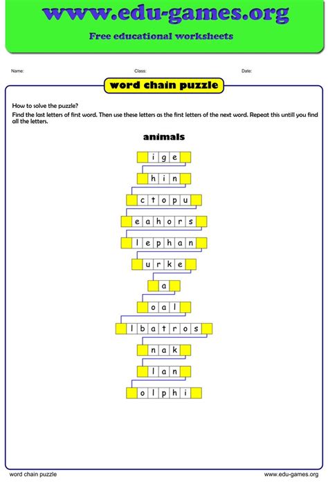 Word Chain Puzzle Maker