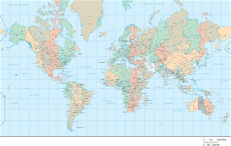 Mercator Projection Map