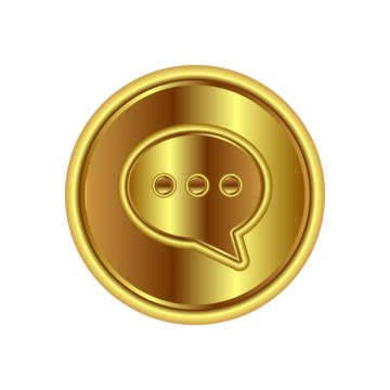 Chat Icon Design Message Sign Symbol Gold Color Round Button Vector