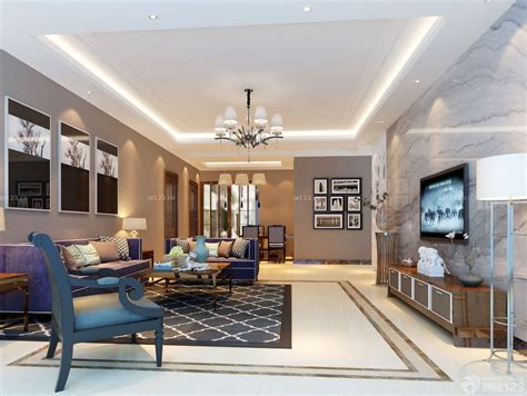 简约别墅设计长方形客厅装修效果图大全图片 别墅设计图