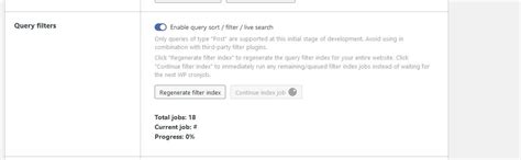 solved query filter indexing not working stuck bugs bricks