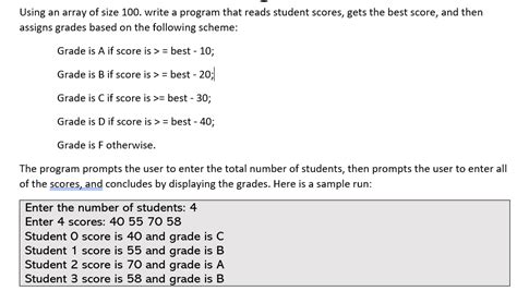 Solved Using An Array Of Size Write A Program That Chegg