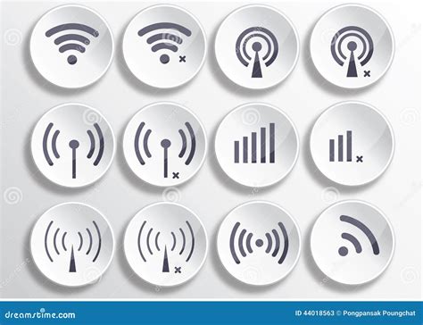 Set Of Different Wireless D Buttons And Wifi Icons Stock Illustration Illustration Of Icon