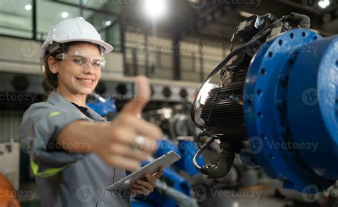 A Female Engineer Completed The Updating Software And Calibrating A A Female Engineer Completed The Updating Software And Calibrating A