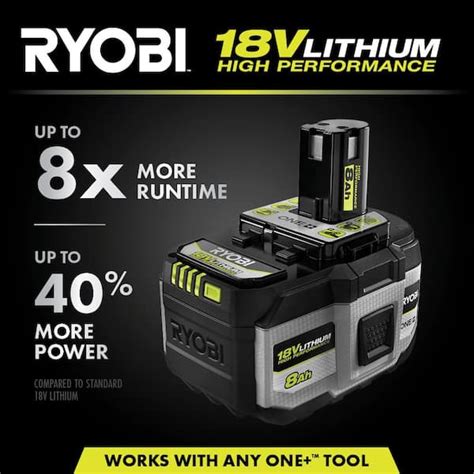 8 Ah Ryobi Power Tool Batteries The Home Depot
