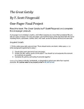 Gatsby One Pager Babe Choice By Kathy Barfield TPT