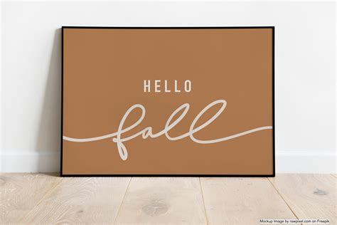 Hello Fall Print Printable Fall Wall Art Rustic Fall Prints Autumn Decor Fall Sayings Rust