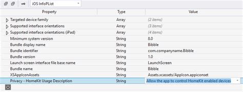 Setting IOS Permission Descriptions In Visual Studio 2017 JimBobBennett