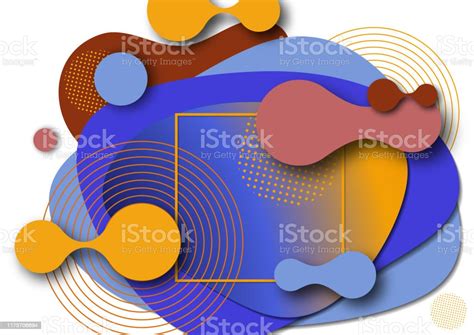 동적 색상 모양과 선 흰색 배경에 흐르는 액체 형태와 추상 적 구성 디자인 배너 전단지 또는 프리젠 테이션을위한 템플릿 갈색에 대한 스톡 벡터 아트 및 기타 이미지 Istock