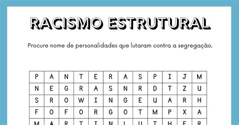 Atividade Sobre Racismo Estrutural