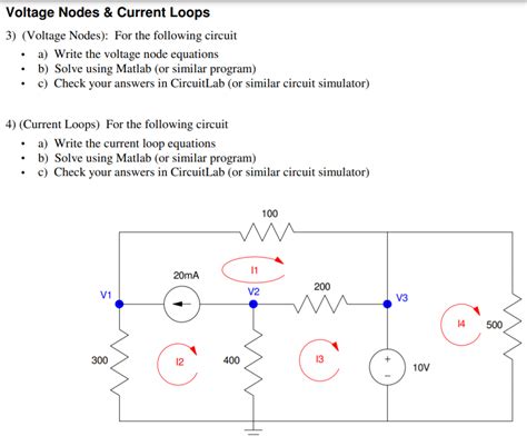 Solved Voltage Nodes And Current Loops 3 Voltage Nodes For