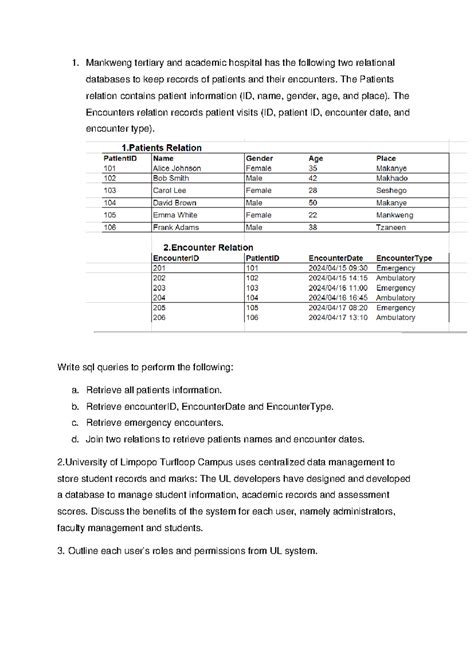 Tutorial Questions Data Structers Mankweng Tertiary And Academic Tutorial Questions Data Structers Mankweng Tertiary And Academic