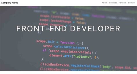 Basic Front End Developer Portfolio Template Html Hints