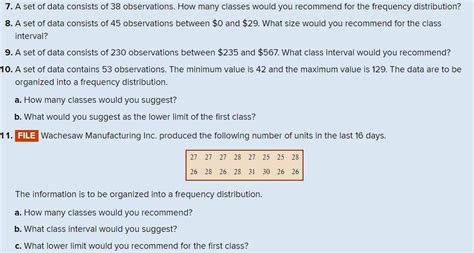 Solved 7 A Set Of Data Consists Of 38 Observations How