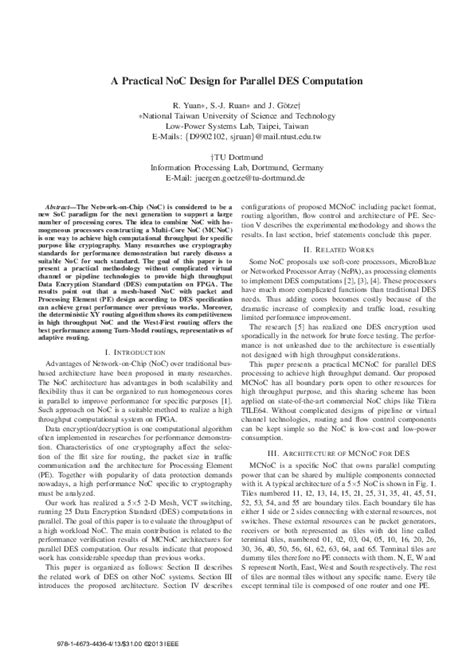 Pdf A Practical Noc Design For Parallel Des Computation