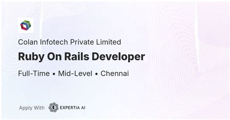 Ruby On Rails Developer Job Chennai Mid Level