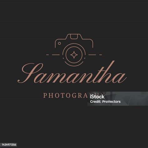 미니멀리스트 복고풍 사진 비디오 카메라 전문 사진 작가 명함 라인 아트 로고 벡터 겉창에 대한 스톡 벡터 아트 및 기타 이미지 겉창 고풍스런 광고 Istock