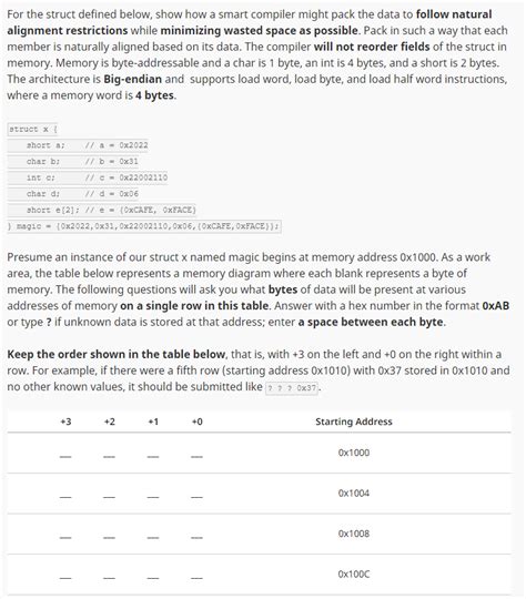 solved for the struct defined below show how a smart