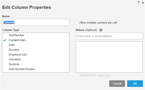 Select A Contact Field For An Alert — Smartsheet Community
