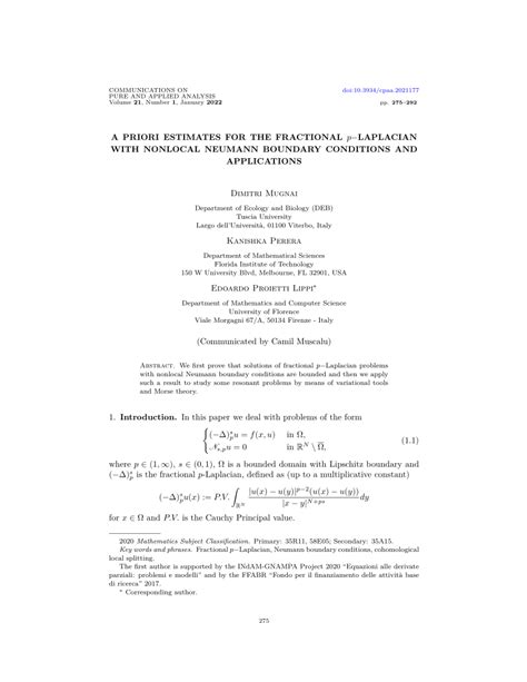 Pdf A Priori Estimates For The Fractional P Laplacian With Nonlocal Neumann Boundary