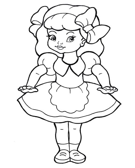 Картинки раскраски кукла для детей