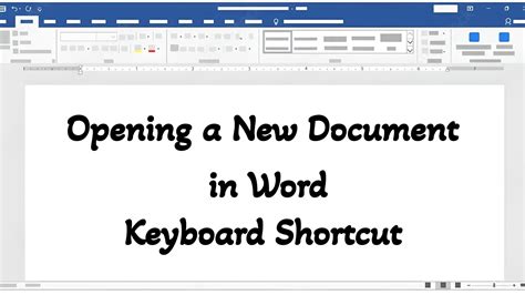 Opening A New Document In Word With A Keyboard Shortcut Excellopedia