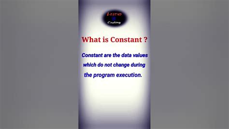 What Is Constant In C Legend Coding Programmingclass Computerscience Advancedprogramming