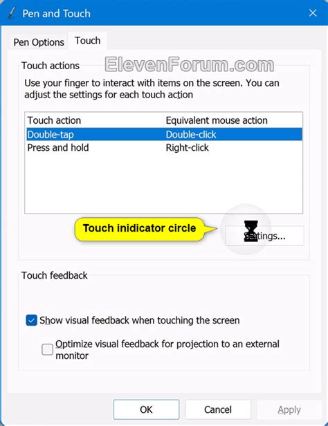 Turn On Or Off Touch Indicator In Windows Windows Forum