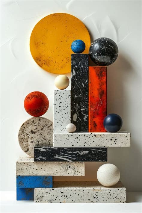 Abstract Composition With Colorful Geometric Shapes And Textures Perfect For Modern Art