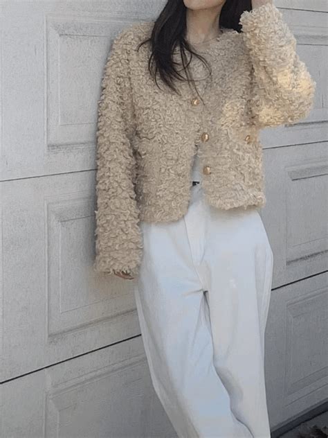 프롬바이영 오늘출발부함x문의폭주 로지 뽀글이 퍼자켓 뽀글이자켓 후리스자켓 금장버튼 노카라자켓