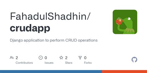 GitHub FahadulShadhin Crudapp Django Application To Perform CRUD Operations