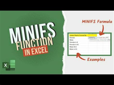 How To Use The Minifs Function In Excel With Examples 🔥🔥🔥