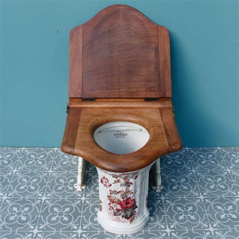 Antique Victorian Patterned ‘viaduct Toilet With Seat For Sale At