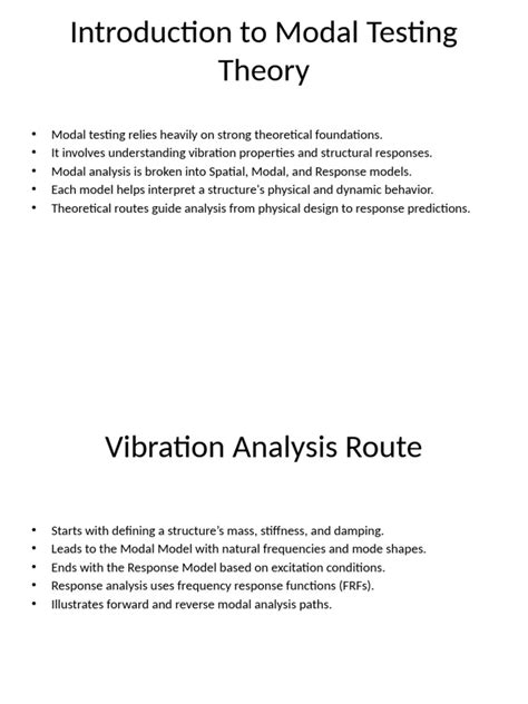 Modal Testing Theory Presentation Pdf Damping Applied And
